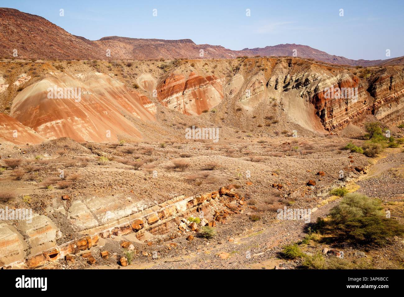 Aerial view of Painted Valley, in the Suguta Valley, Kenya Stock Photo ...