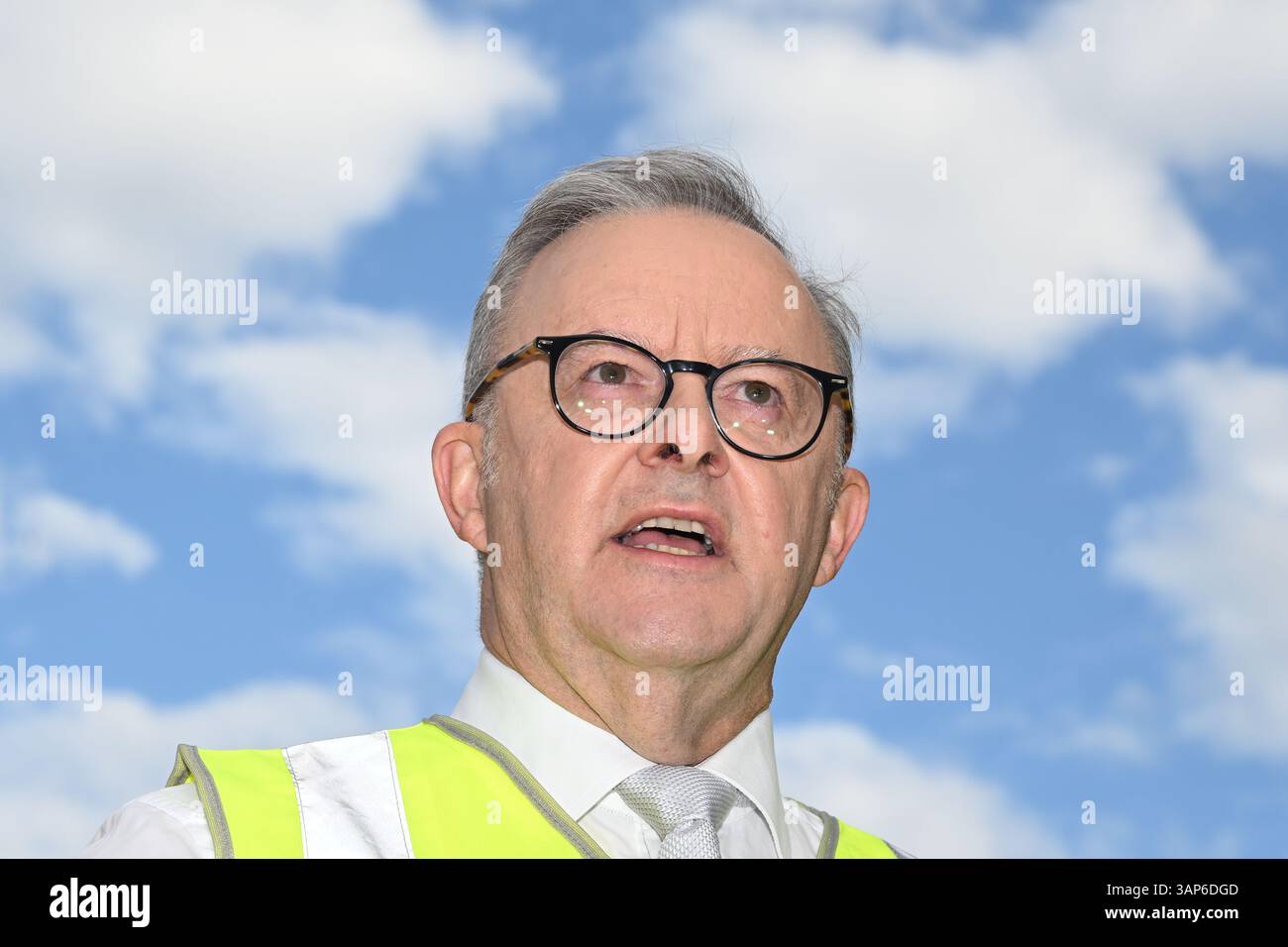 Australian Prime Minister Anthony Albanese speaks to the media during a ...