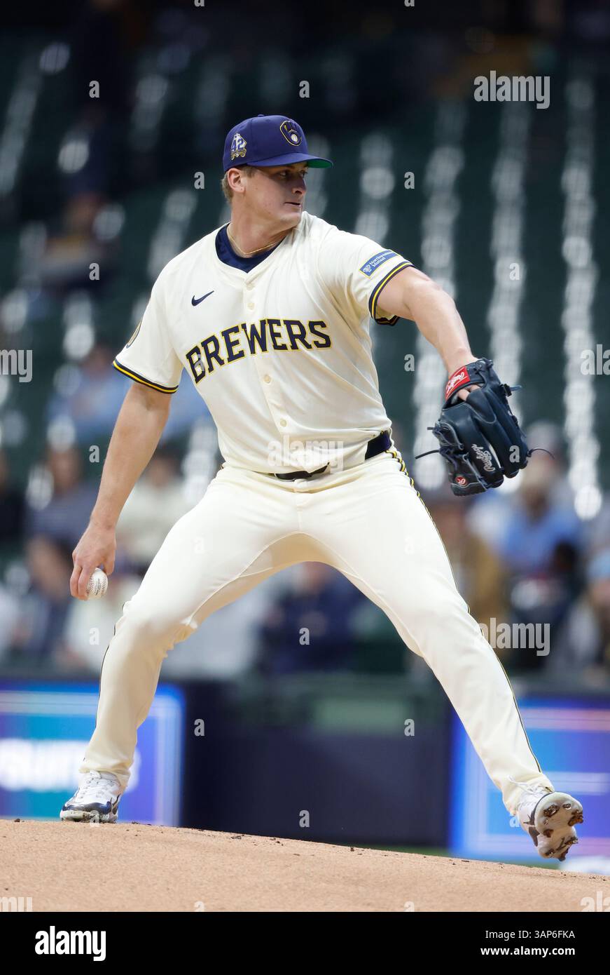 Milwaukee Brewers pitcher Quinn Priester throws to the Detroit Tigers ...