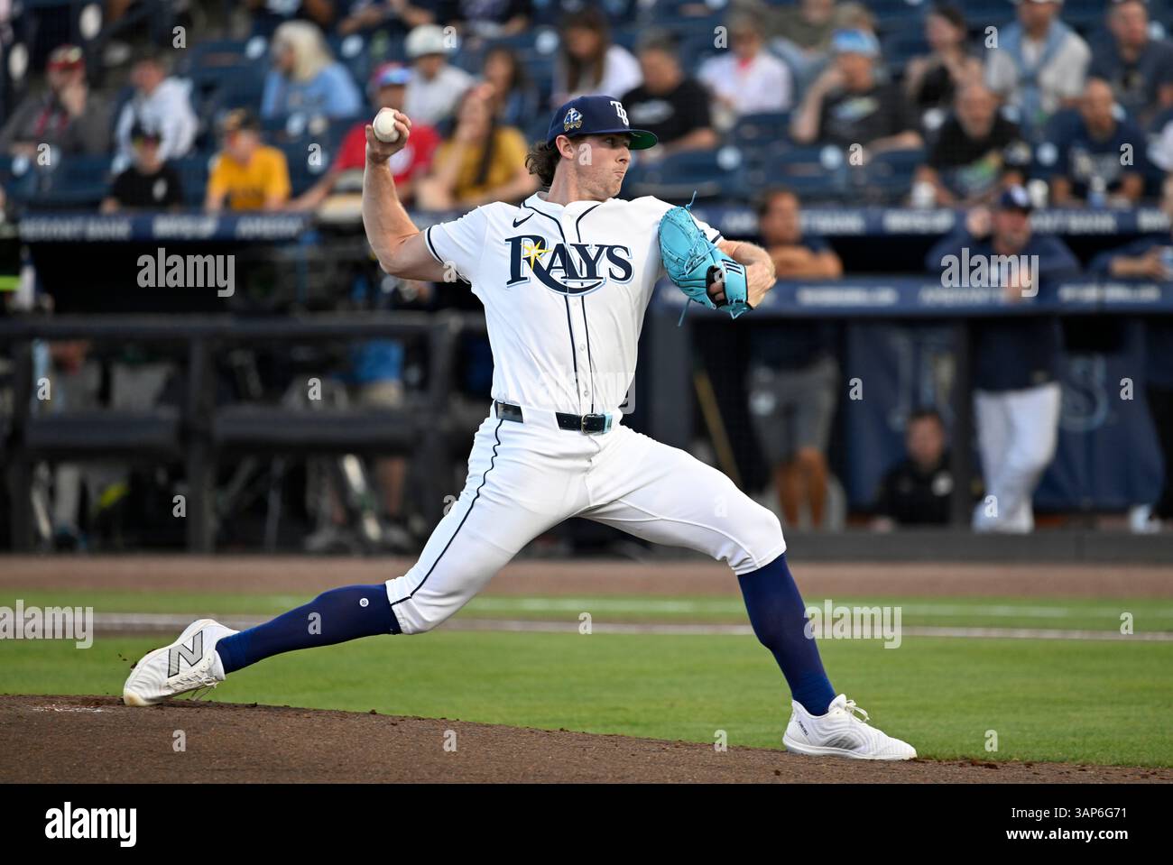 Tampa Bay Rays pitcher Ryan Pepiot (44) throws during the first inning ...