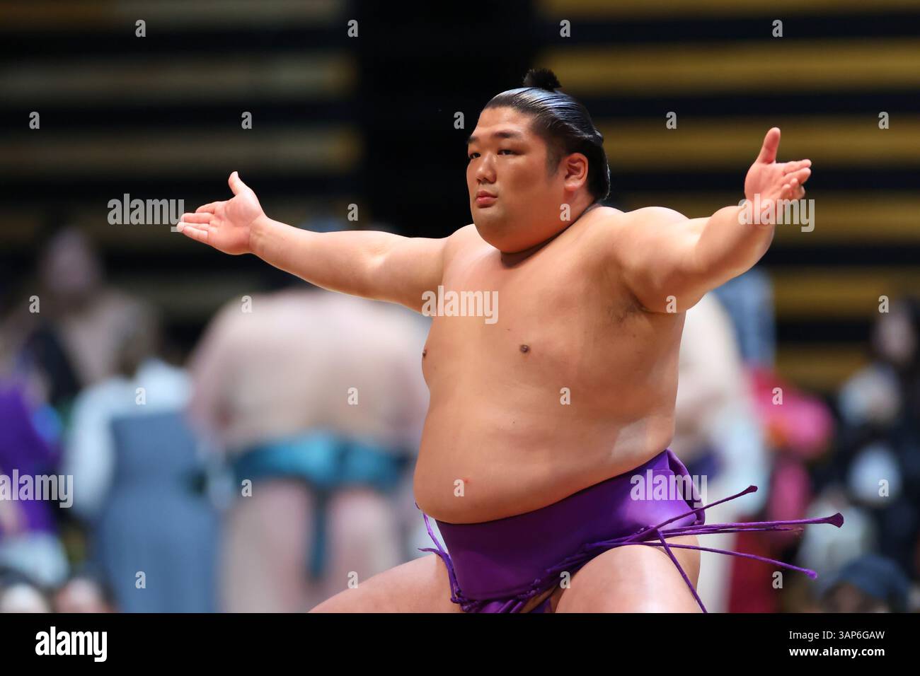 Tokyo, Japan. 15th Apr, 2025. Takerufuji Sumo : Jonan Ota Sumo ...