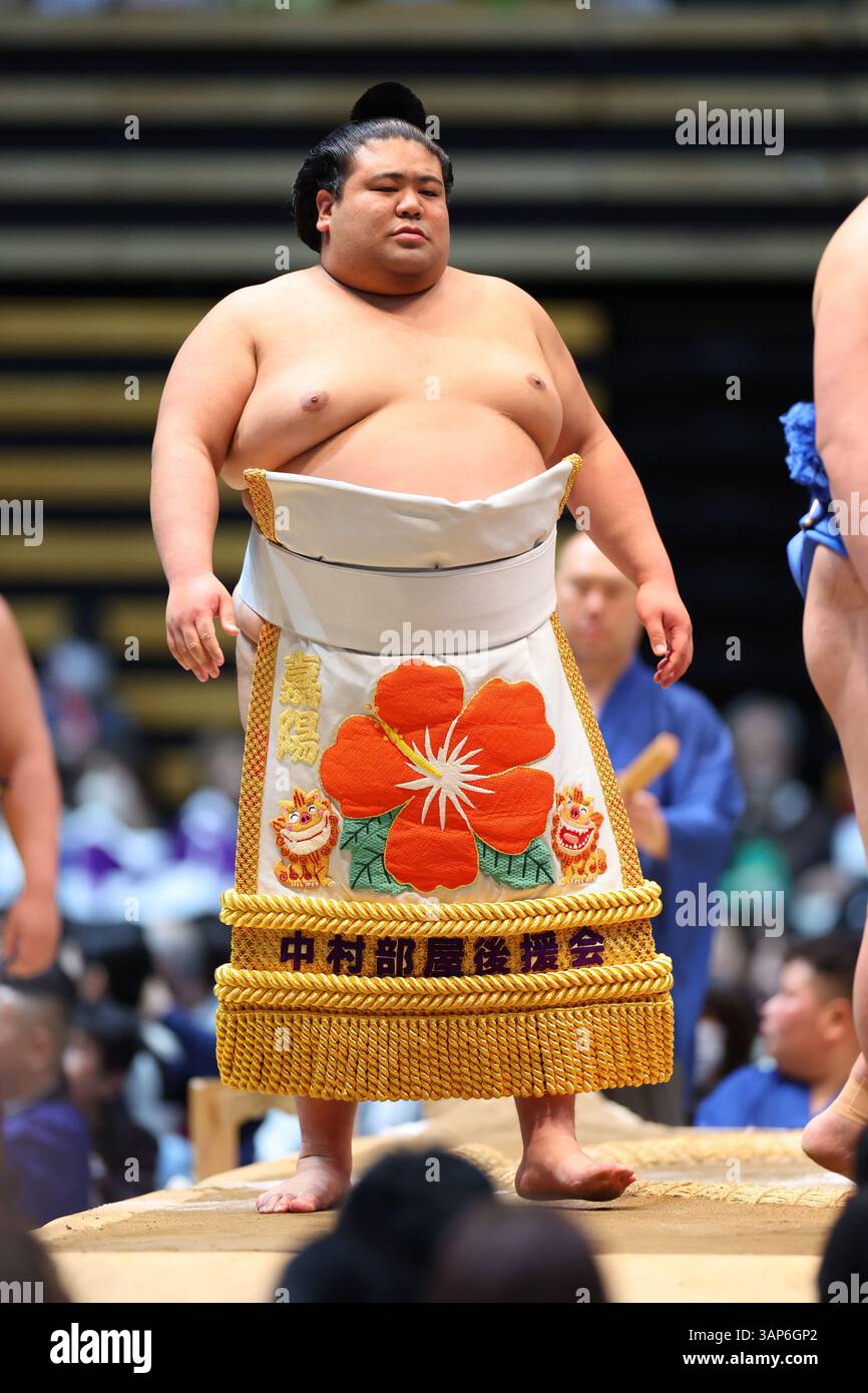 Tokyo, Japan. 15th Apr, 2025. Kayo Sumo : Jonan Ota Sumo Tournament at ...