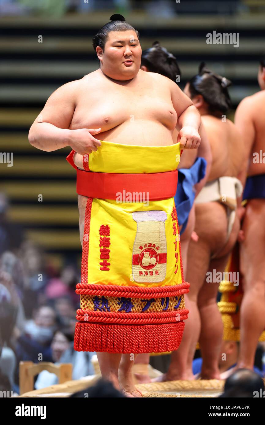 Tokyo, Japan. 15th Apr, 2025. Atamifuji Sumo : Jonan Ota Sumo Tournament at Ota-City General ...