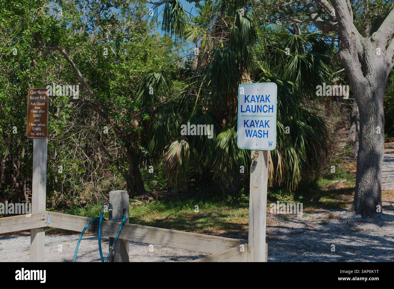 Nature Park Sign Displayed by a Scenic Kayak Launch Area. A photograph ...