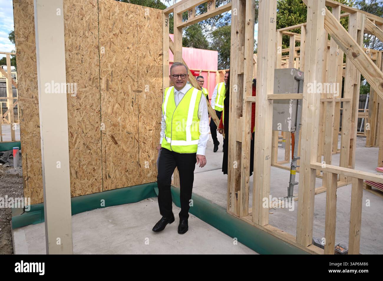 Melbourne, Australia. 16th Apr, 2025. Australian Prime Minister Anthony ...