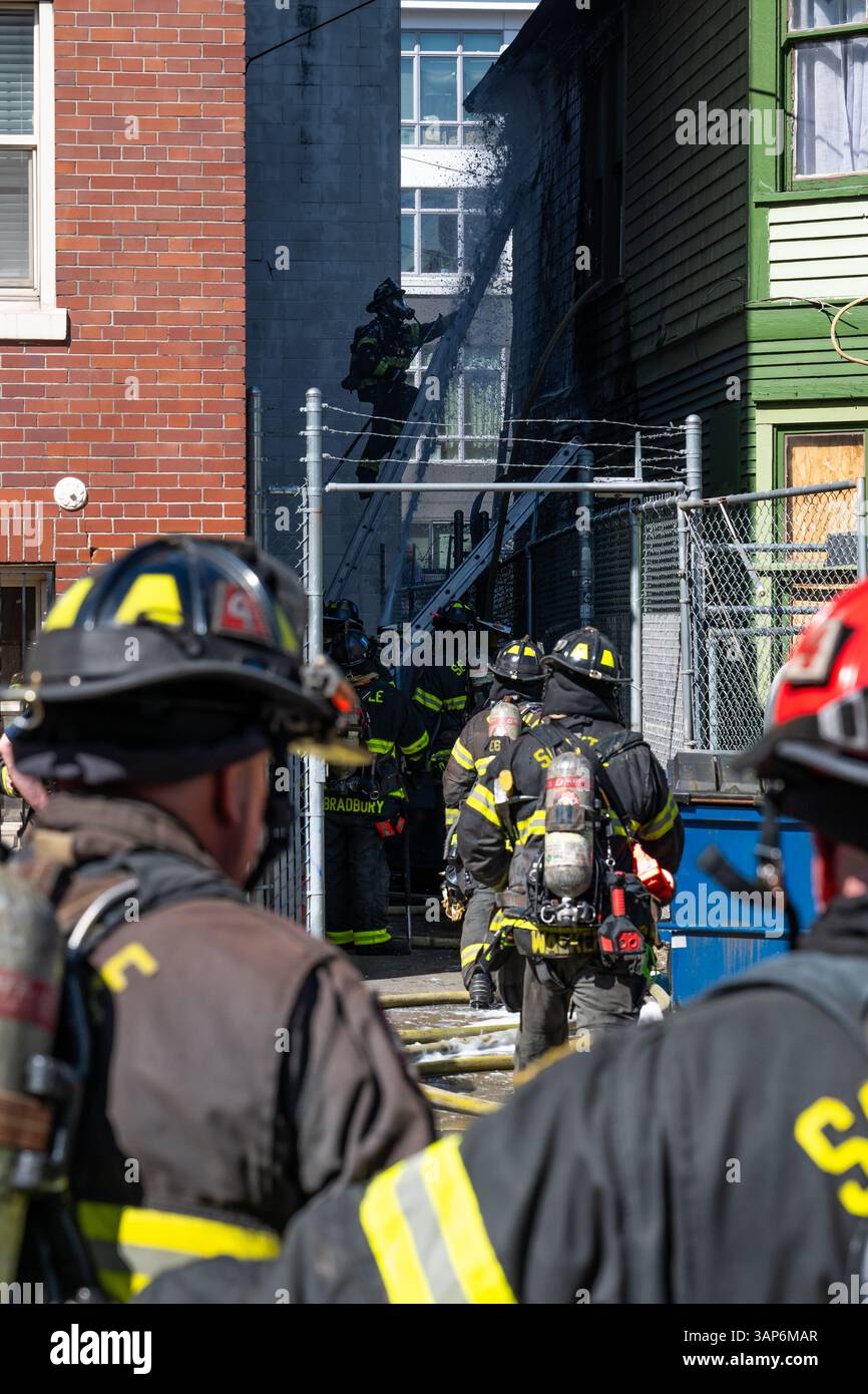 Seattle, USA. 15th Apr 2025. Mid-day the Seattle Fire Department at an ...