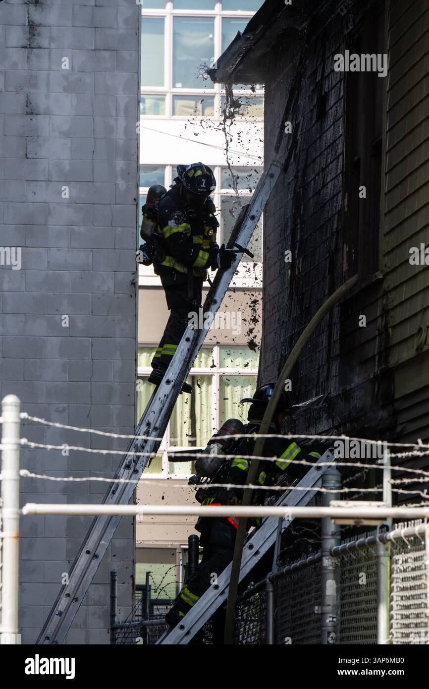 Seattle, USA. 15th Apr 2025. Mid-day the Seattle Fire Department at an ...
