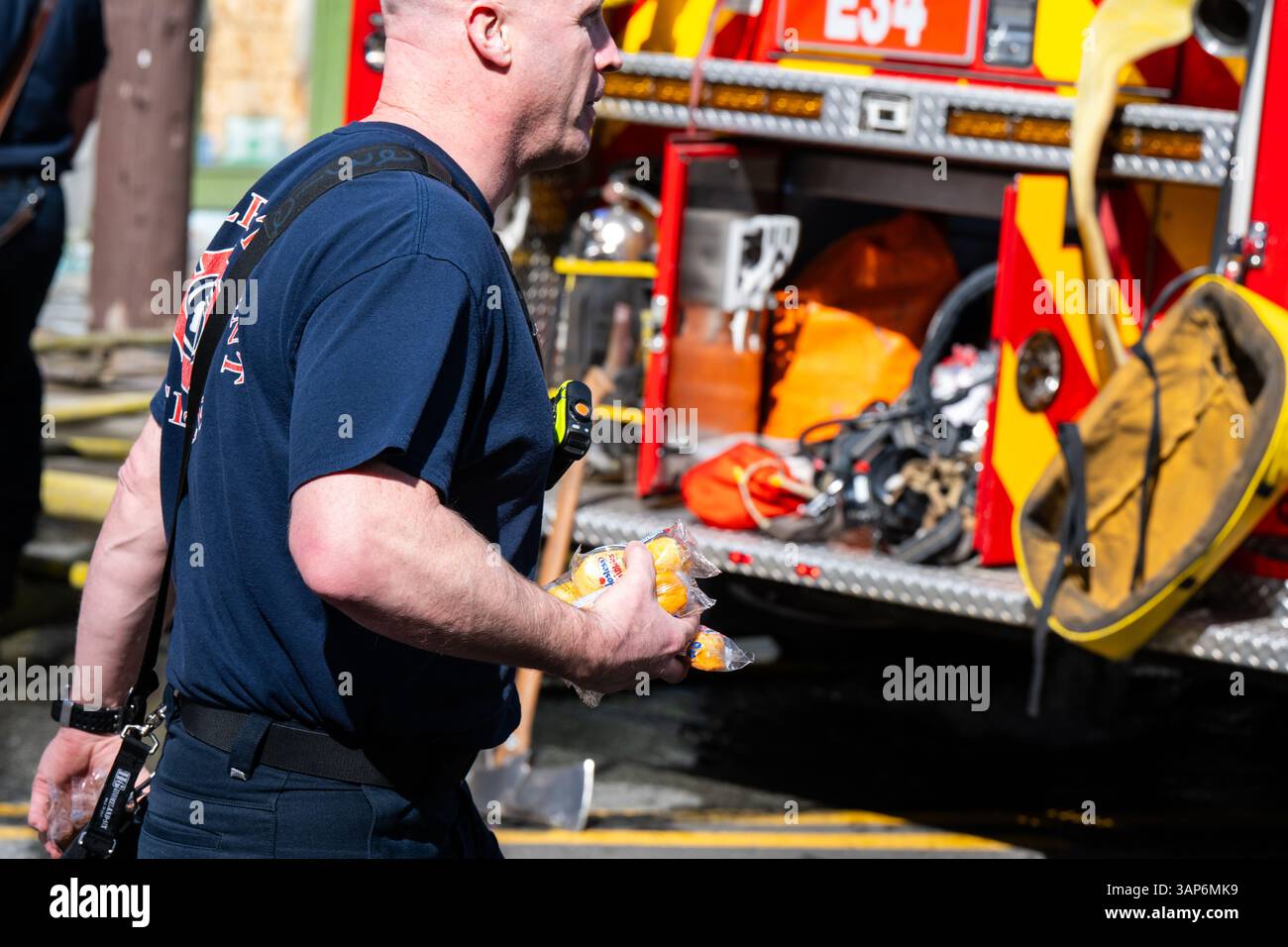 Seattle, USA. 15th Apr 2025. Mid-day the Seattle Fire Department at an ...