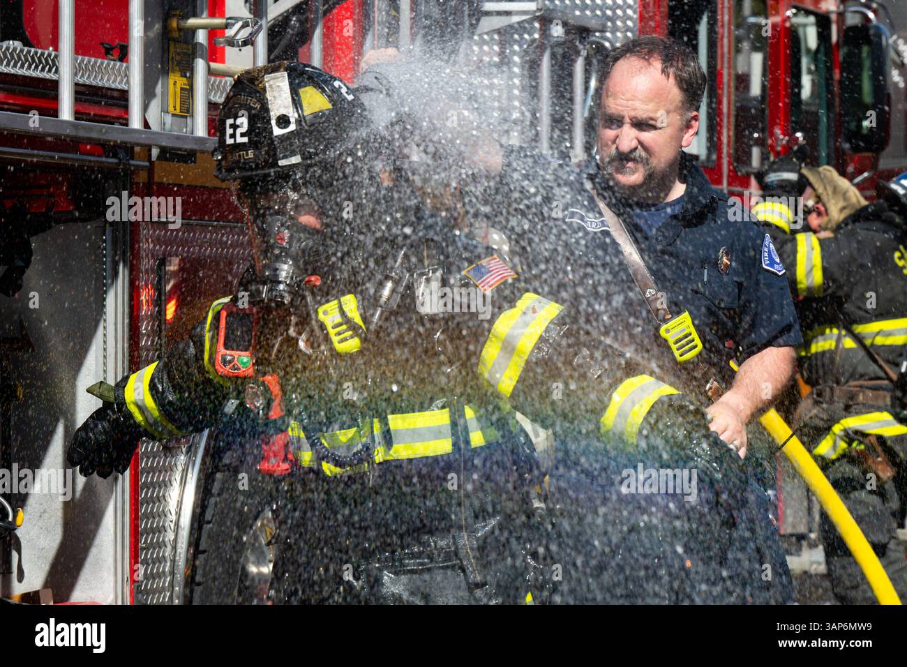 Seattle, USA. 15th Apr 2025. Mid-day the Seattle Fire Department at an ...