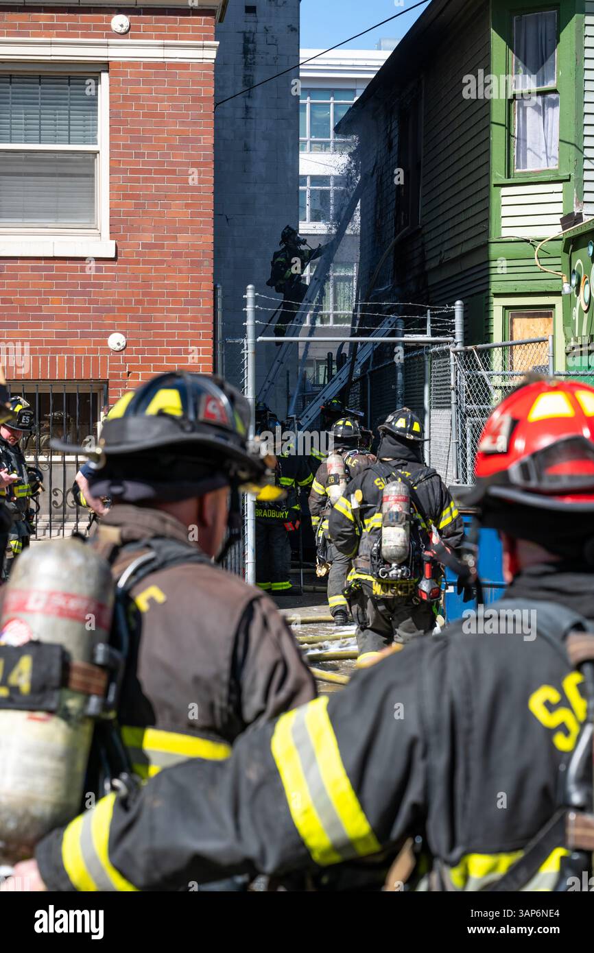 Seattle, USA. 15th Apr 2025. Mid-day the Seattle Fire Department at an ...