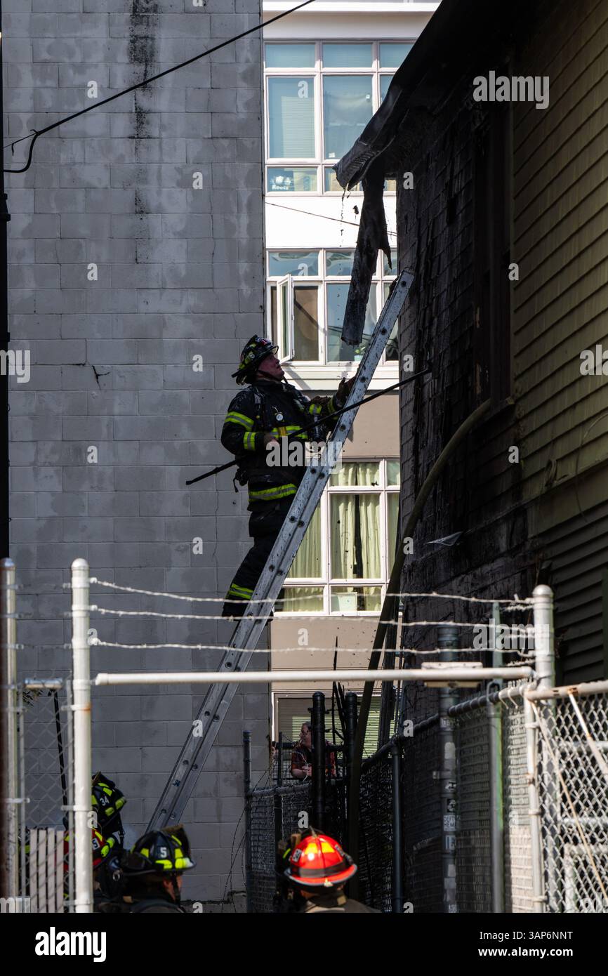 Seattle, USA. 15th Apr 2025. Mid-day the Seattle Fire Department at an ...