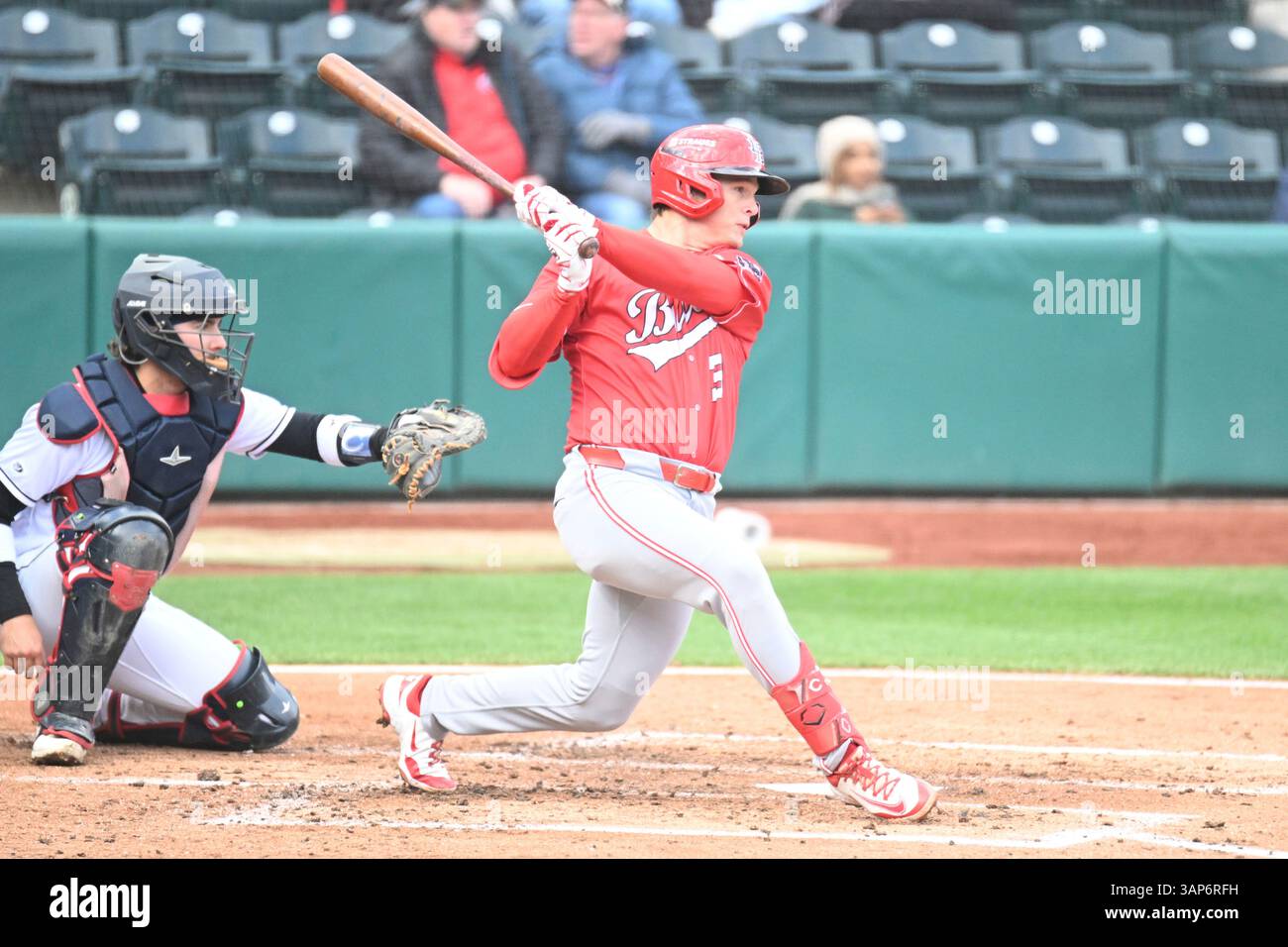 April 15, 2025: Louisville Bats infielder Tyler Callihan (3) makes ...