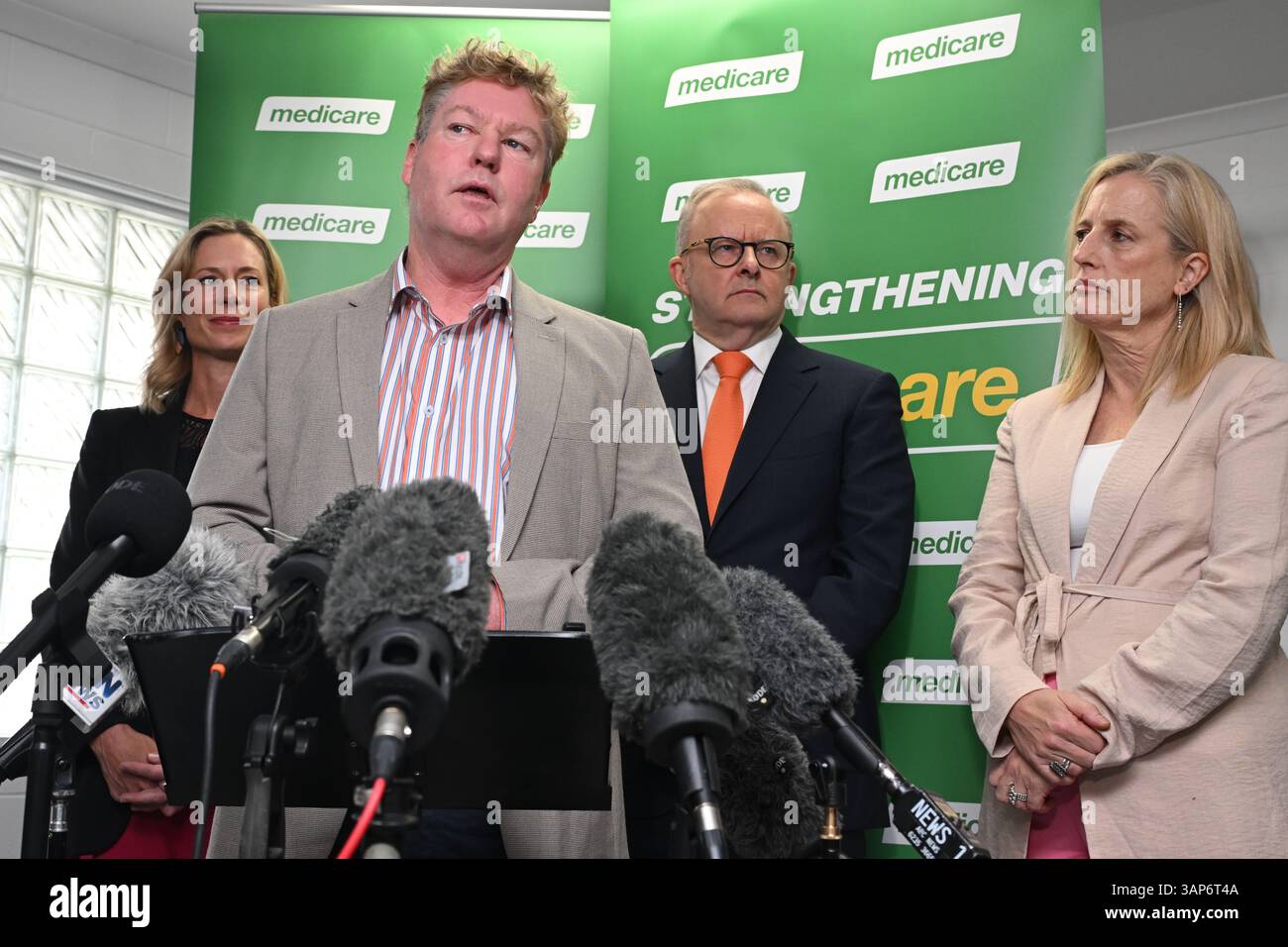 Dr Mark Baldock speaks to the media during a visit to Bridgewater ...