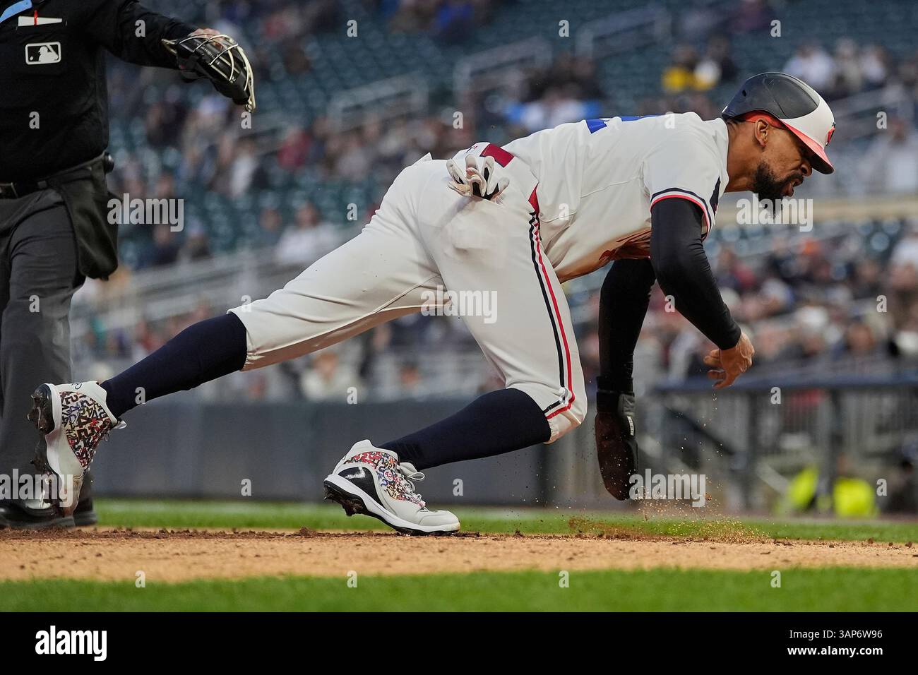 Minnesota Twins' Byron Buxton celebrates after scoring during the fifth ...