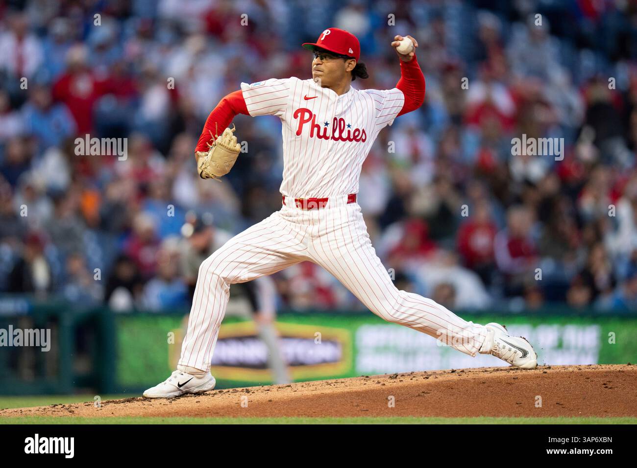 Philadelphia Phillies starting pitcher Jesus Luzardo delivers during ...