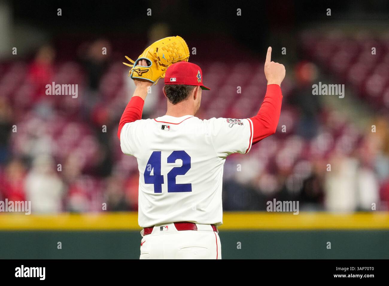 Cincinnati Reds pitcher Emilio Pagán reacts following a baseball game ...