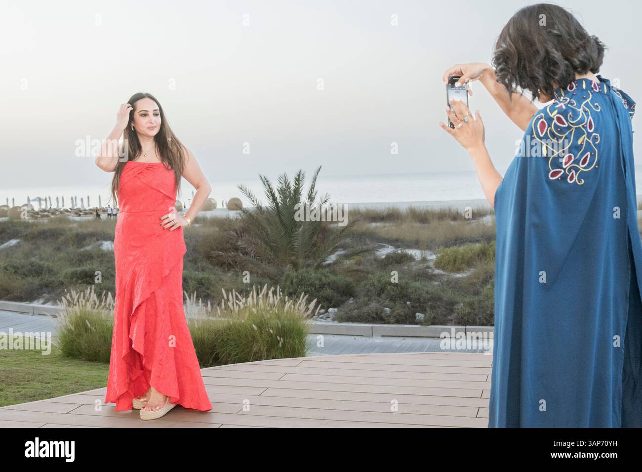Abu Dhabi, United Arab Emirates. 13th Apr, 2025. Ladies seen taking ...