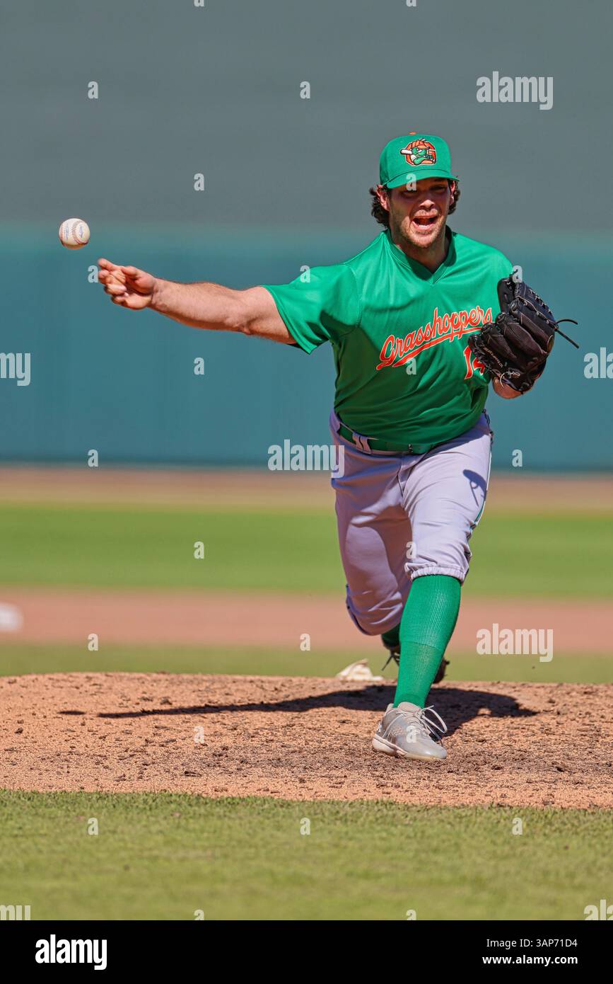 Winston-Salem, NC, USA; Greensboro Grasshoppers pitcher Jarod Bayless ...