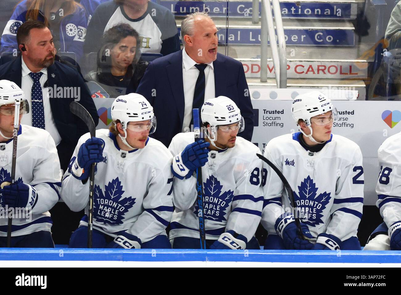 Toronto Maple Leafs head coach Craig Berube looks on during the second ...
