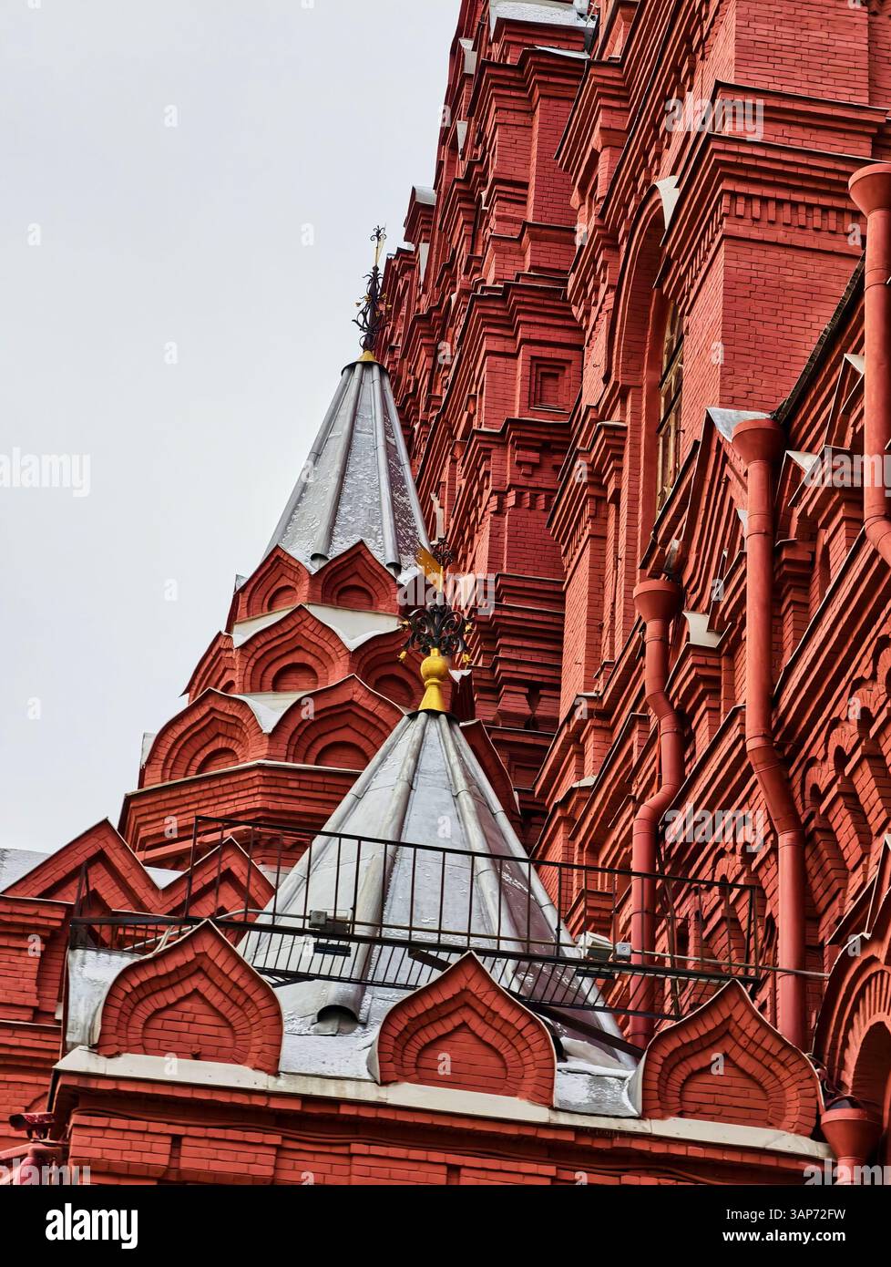 Majestic towers rise above the iconic red brick structure in Moscow on ...