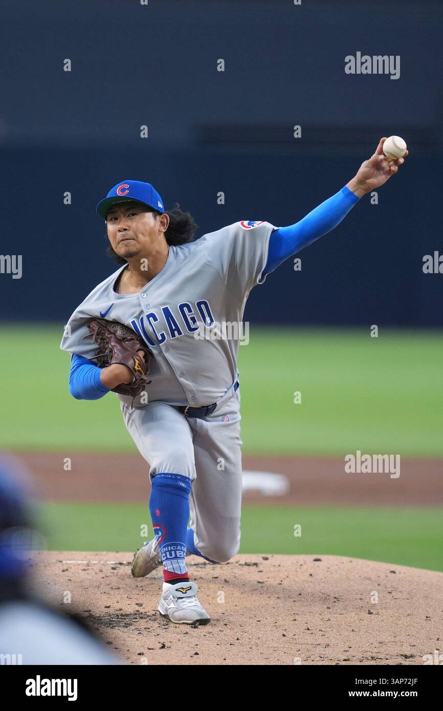 Chicago Cubs starting pitcher Shota Imanaga works against a San Diego ...