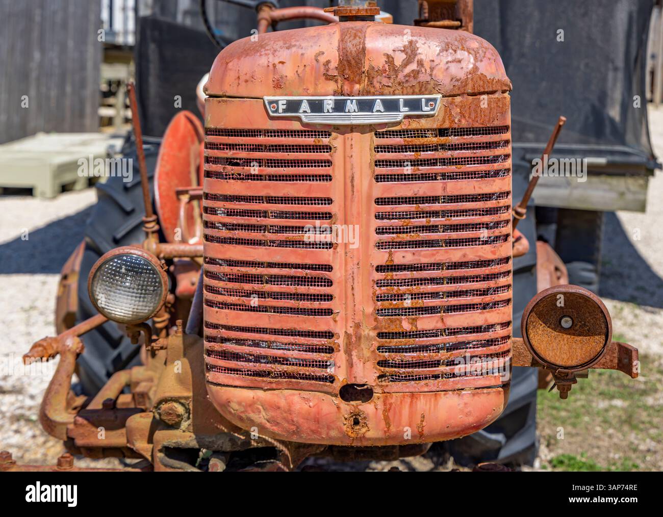 detail of the front of an old mccormick farmall tractor Stock Photo - Alamy