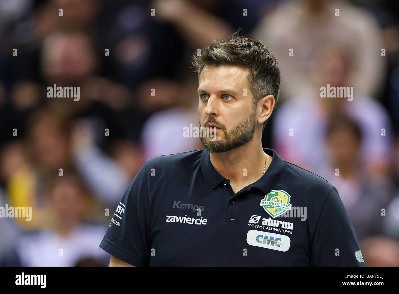 Krakow, Poland. 12th Apr, 2025. Coach Michal Winiarski of Aluron CMC ...