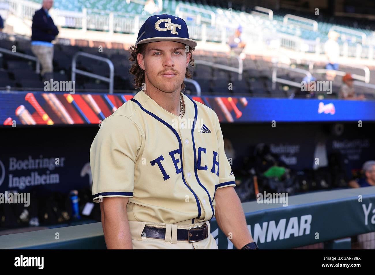 ATLANTA, GA - APRIL 15: Outfielder Drew Burress #8 of the Georgia Tech ...
