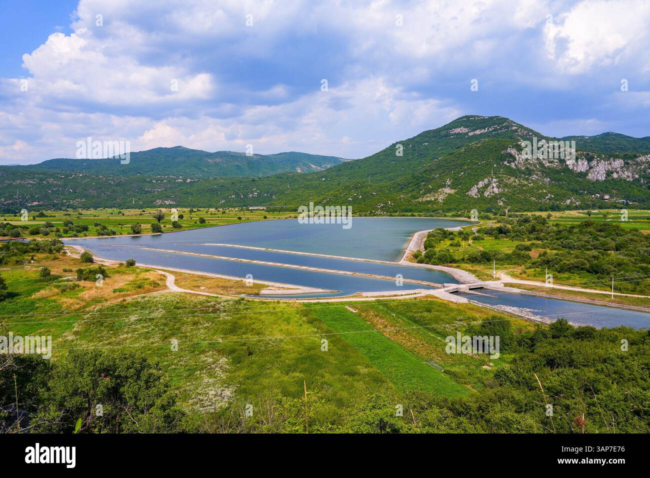 Artificial lake of the Perucica hydroelectric power plant along the ...