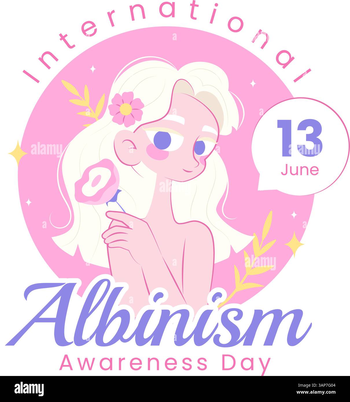 International Albinism Awareness Day Vector Illustration on June 13 ...