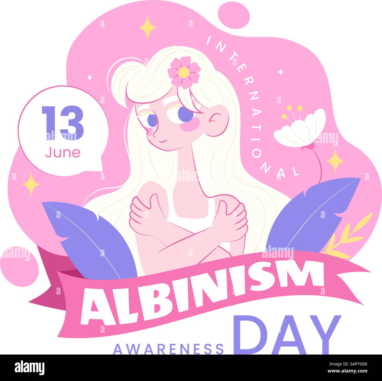 International Albinism Awareness Day Vector Illustration on June 13 ...