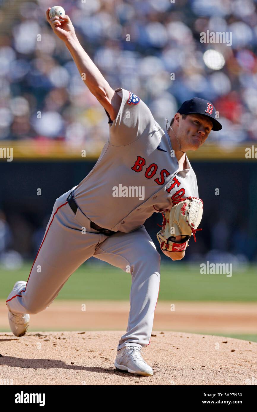 CHICAGO, IL - APRIL 12: Boston Red Sox pitcher Richard Fitts (80 ...