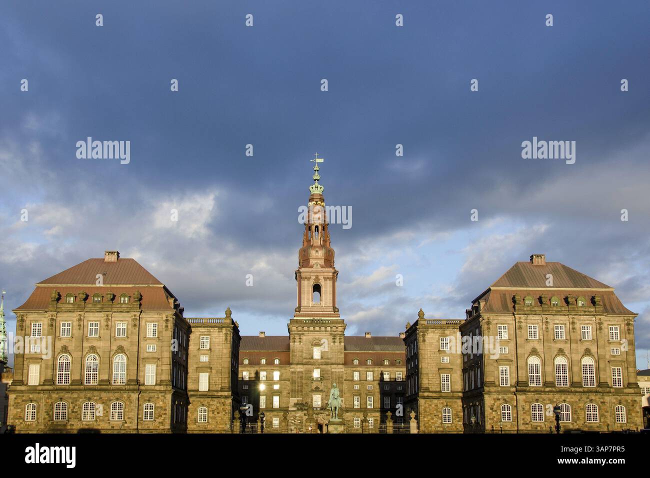 Christiansborg Palace in the center of Copenhagen, Denmark. Seat of the ...