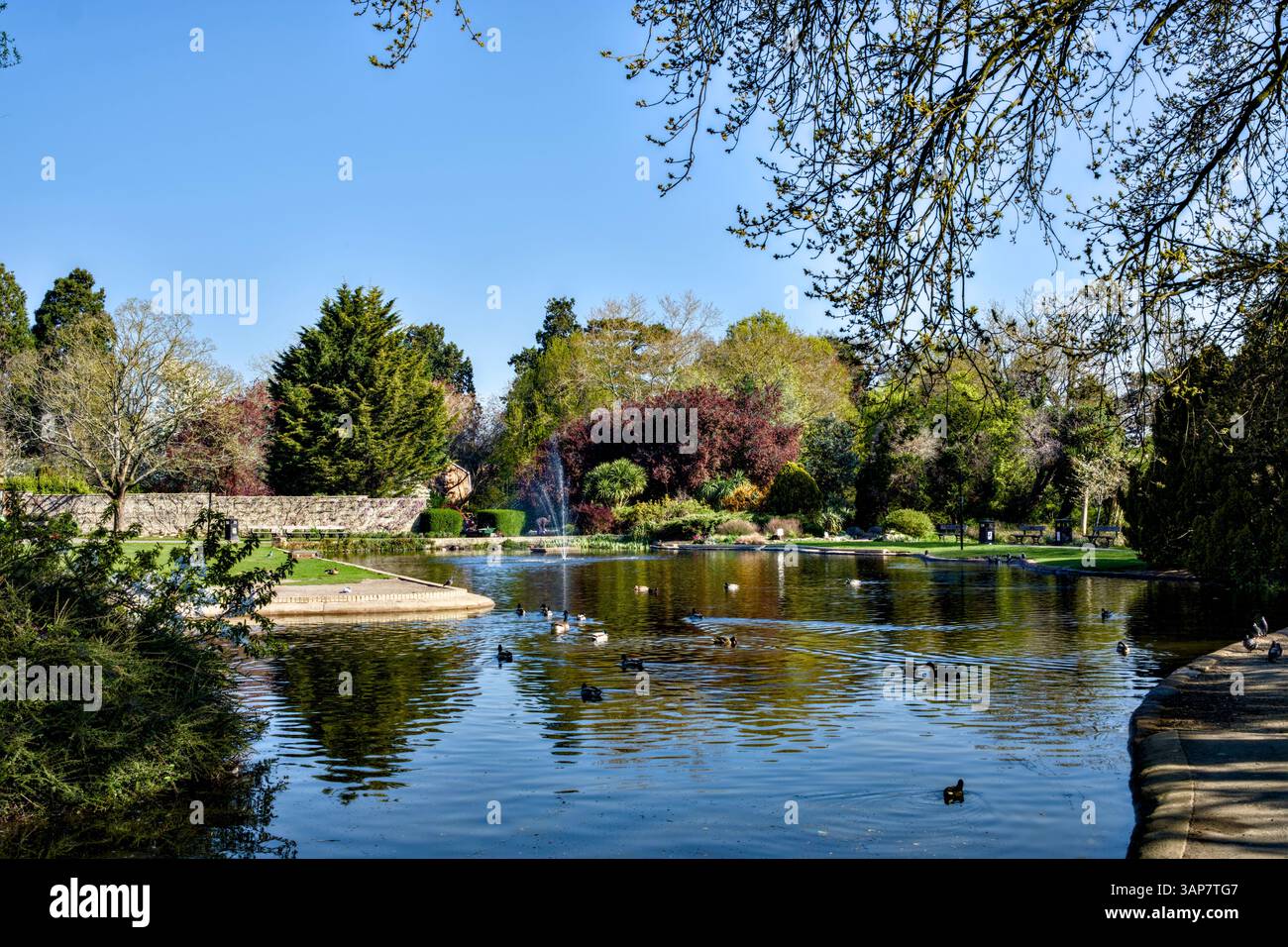 Pond Inside Memorial Park, Pinner, Borough of Harrow, London, England ...