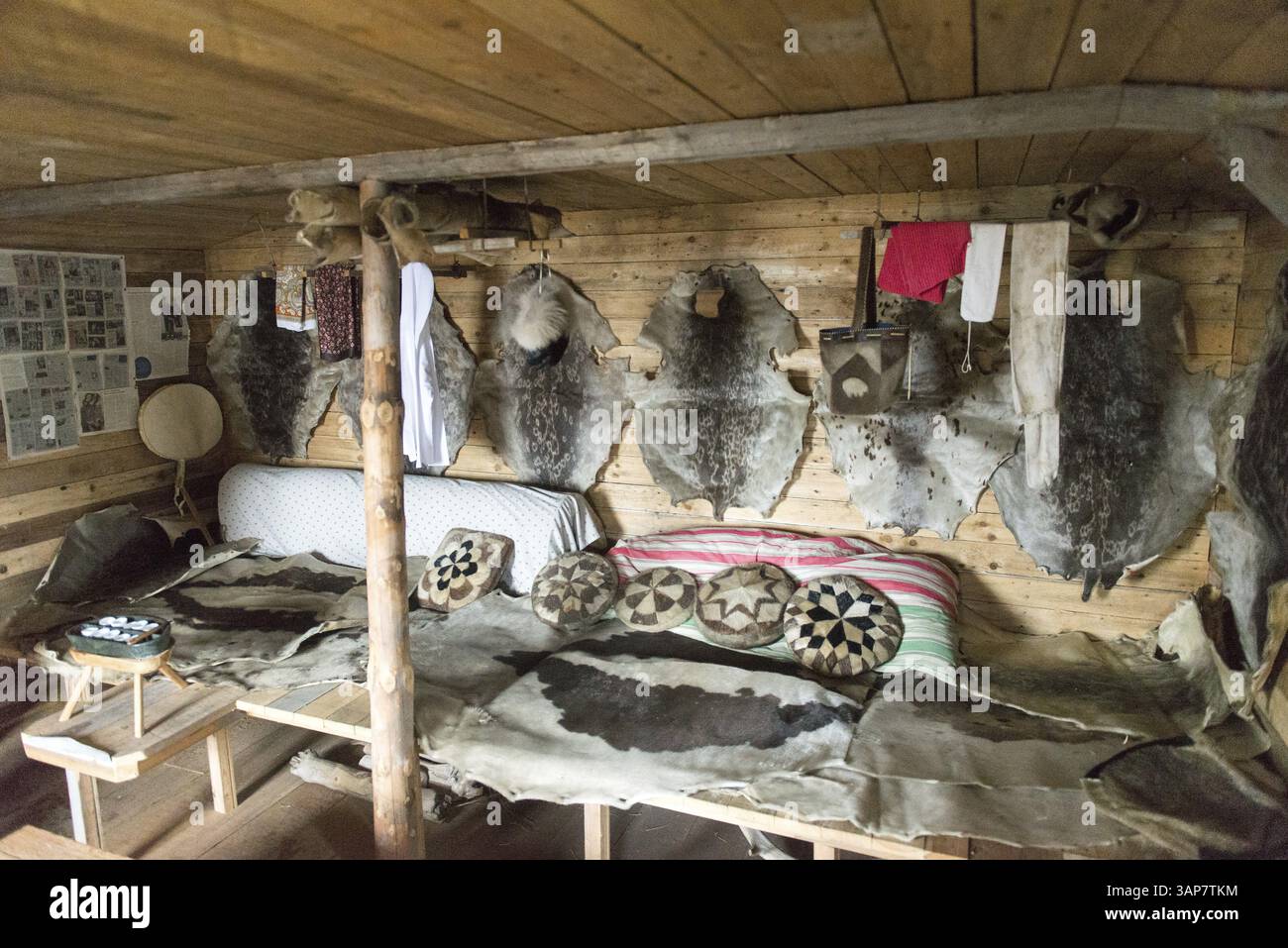 Inside a traditional inuit house as shown in the museum of assiaat in ...