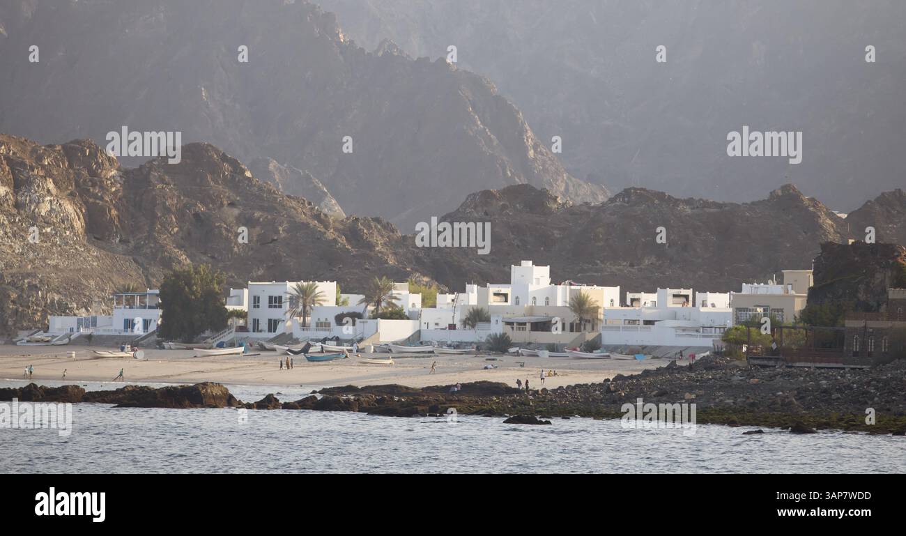 Al Bustan Village or village on the Gulf of Oman, behind the Hajar ...