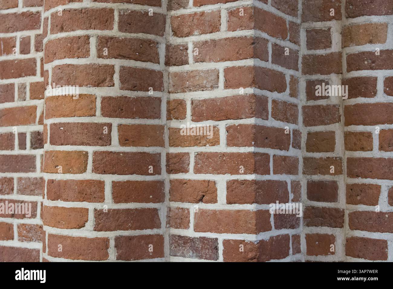 Brick wall background with shapes from a column, Roskilde, Denmark ...
