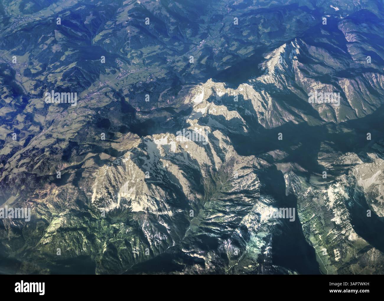 Aerial view from 11500 metres above sea level View of Ellmauer Halt 2 ...