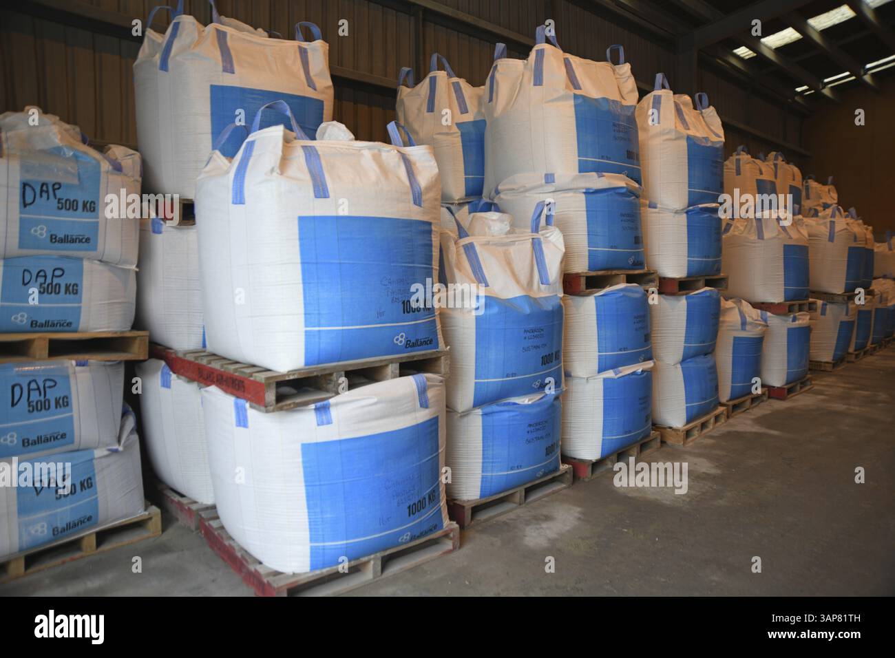 CHRISTCHURCH, NEW ZEALAND, DECEMBER 12, 2018: Several cubic metre bags ...