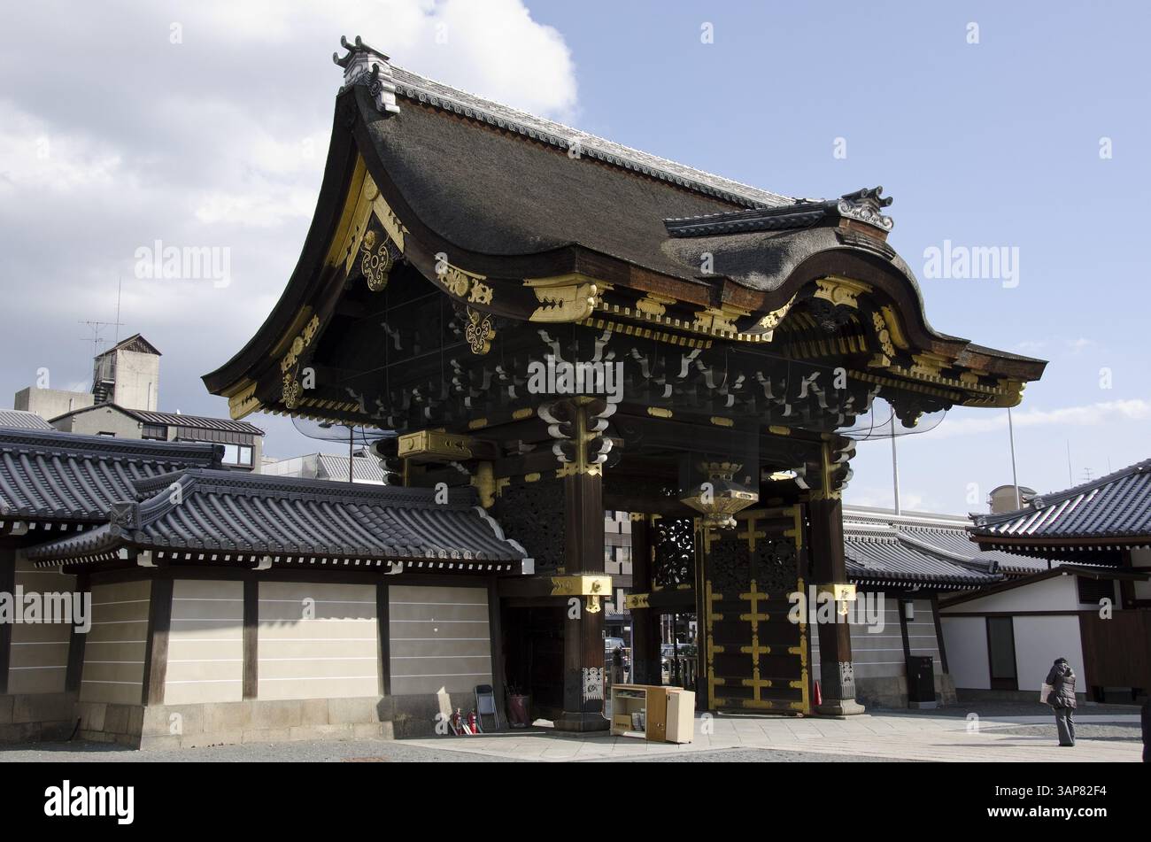 Entrance gate to Nishi-Honganji Temple in Kyoto, Japan, Kyoto, Japan ...