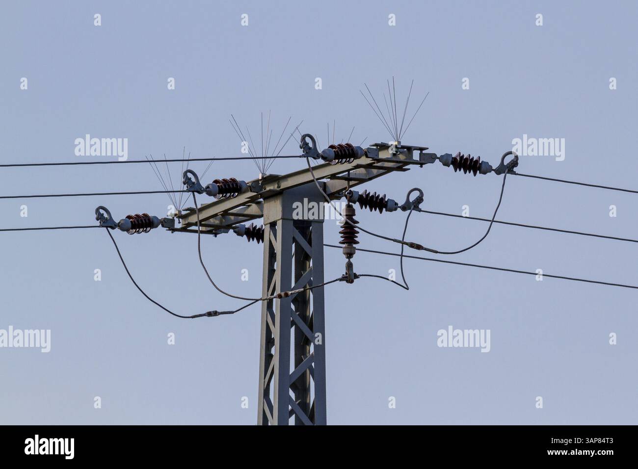 High-voltage pylon Lattice pylon Stock Photo - Alamy