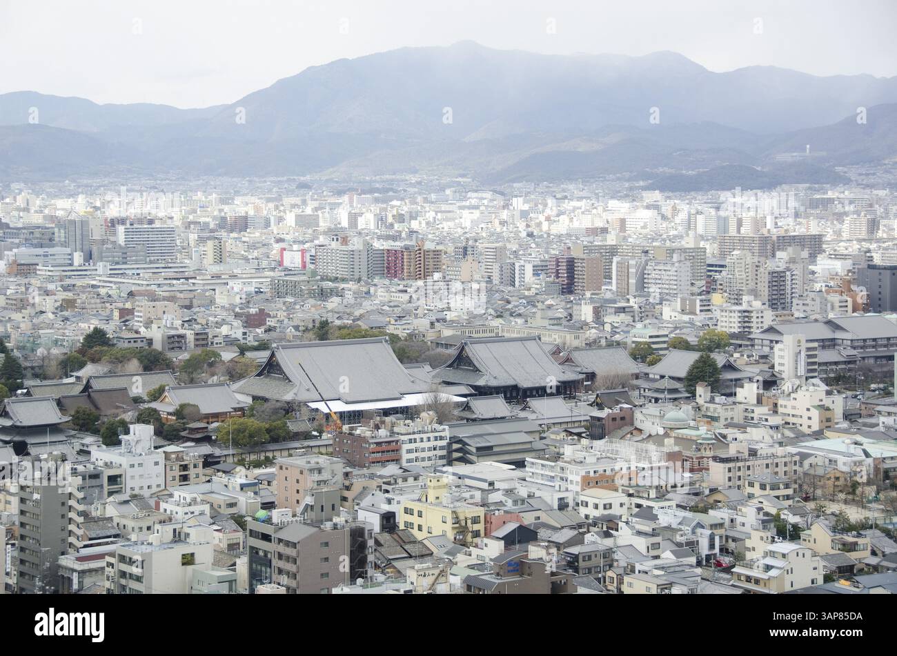 Overview on Kyoto city in Japan with landmarks, temples, and shrines, Kyoto, Japan, Asia Stock ...