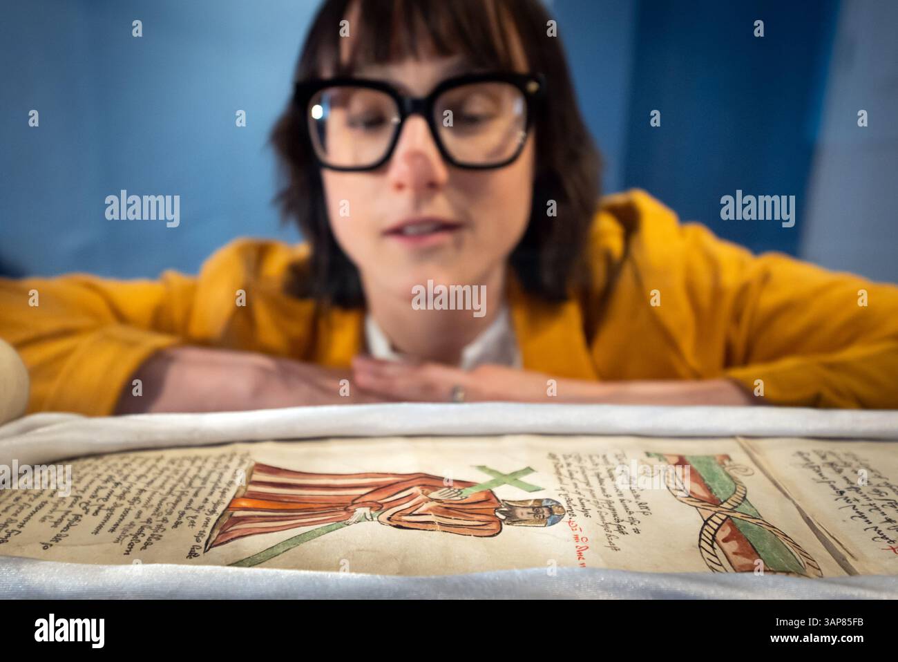 Special collections manager Dr Hannah Thomas with the Bar Convent Arma ...