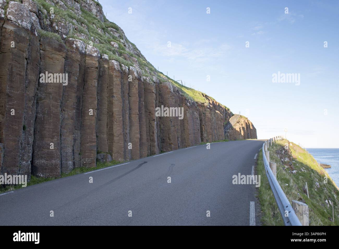 Big red basalt columns on Suduroy on the Faroe Islands, Frodba, Faroe ...