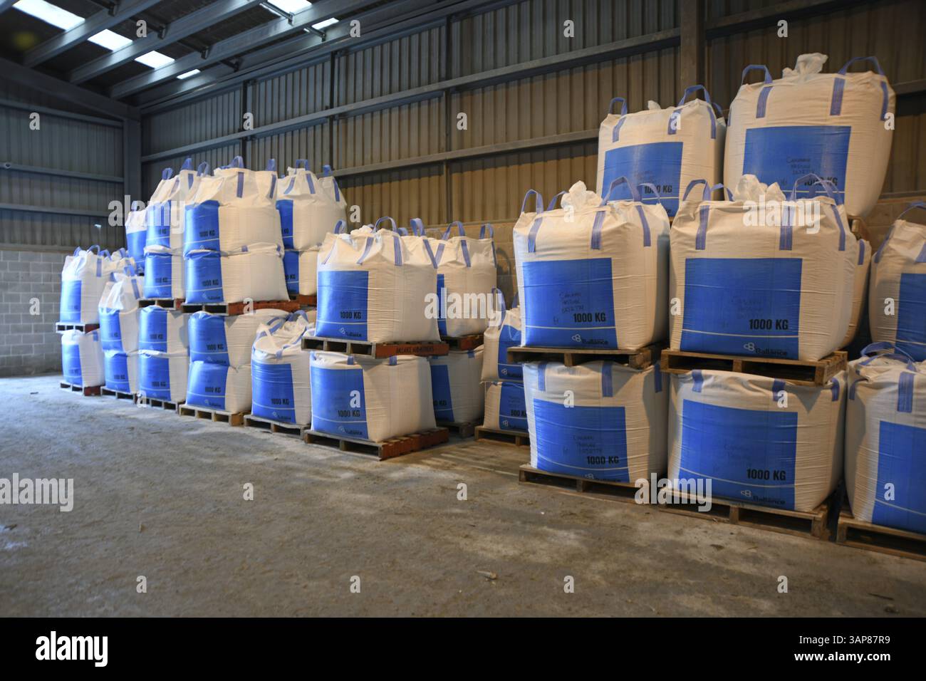CHRISTCHURCH, NEW ZEALAND, DECEMBER 12, 2018: Several cubic metre bags ...