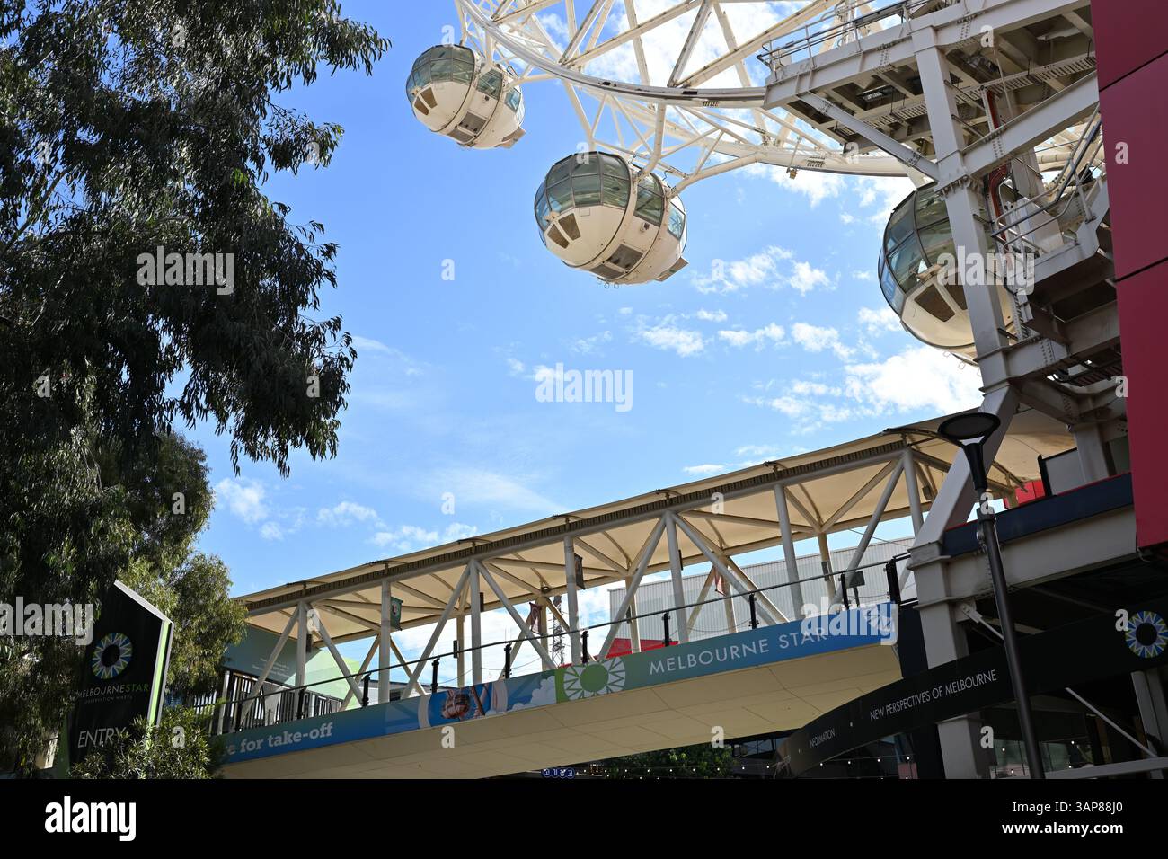View of the entrance to the permanently closed Melbourne Star ferris ...