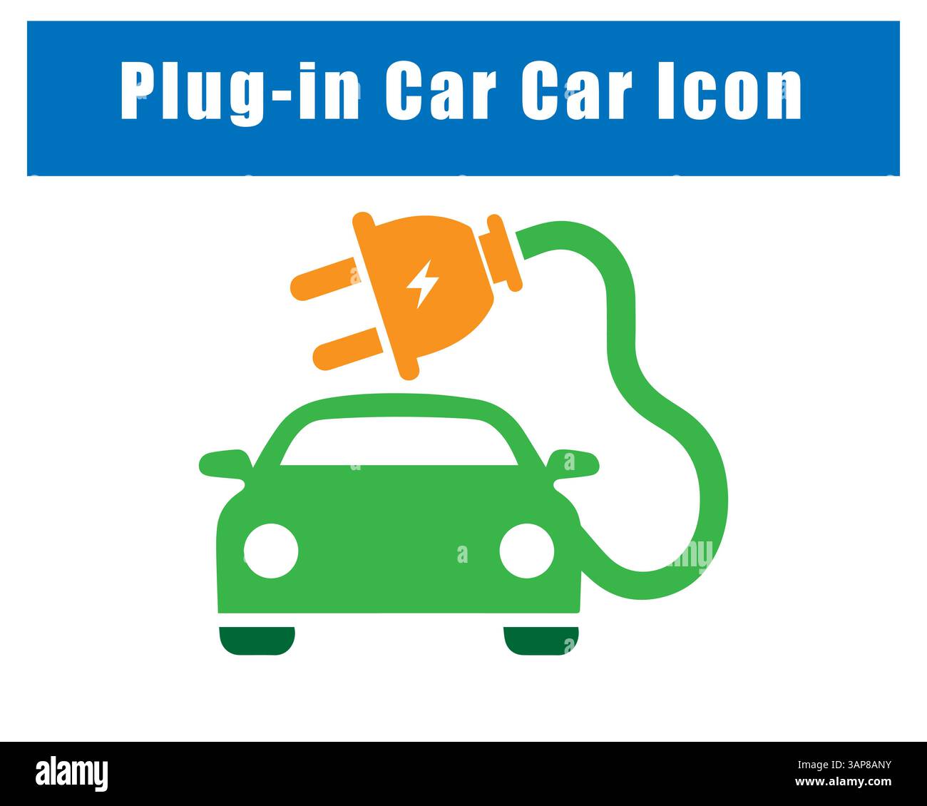 Plug-in Car Icon, Eco-Friendly Green Energy Symbol Stock Vector Image ...