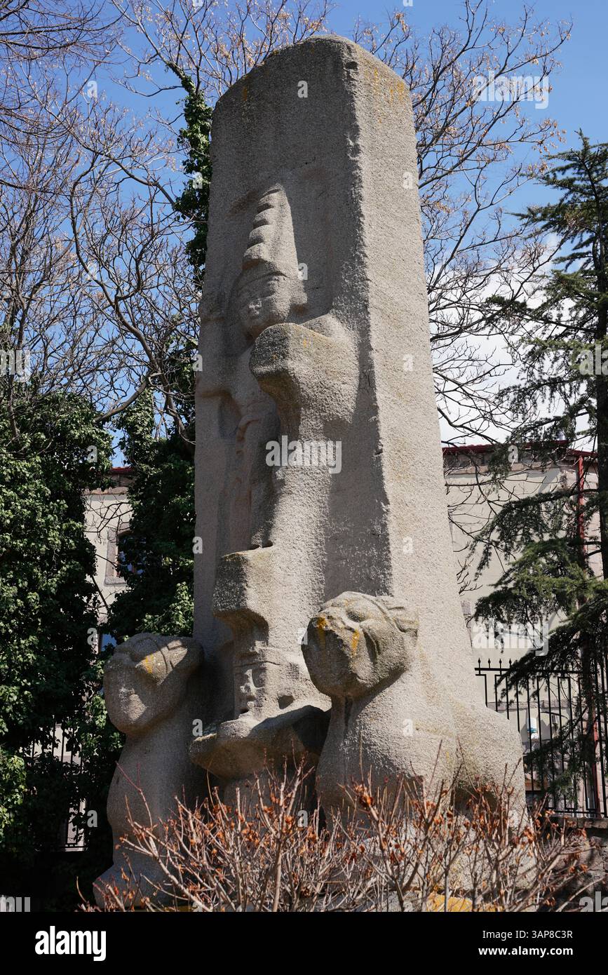 ANKARA, TURKIYE - MARCH 30, 2025: Replica of Fasillar Hittite monument ...