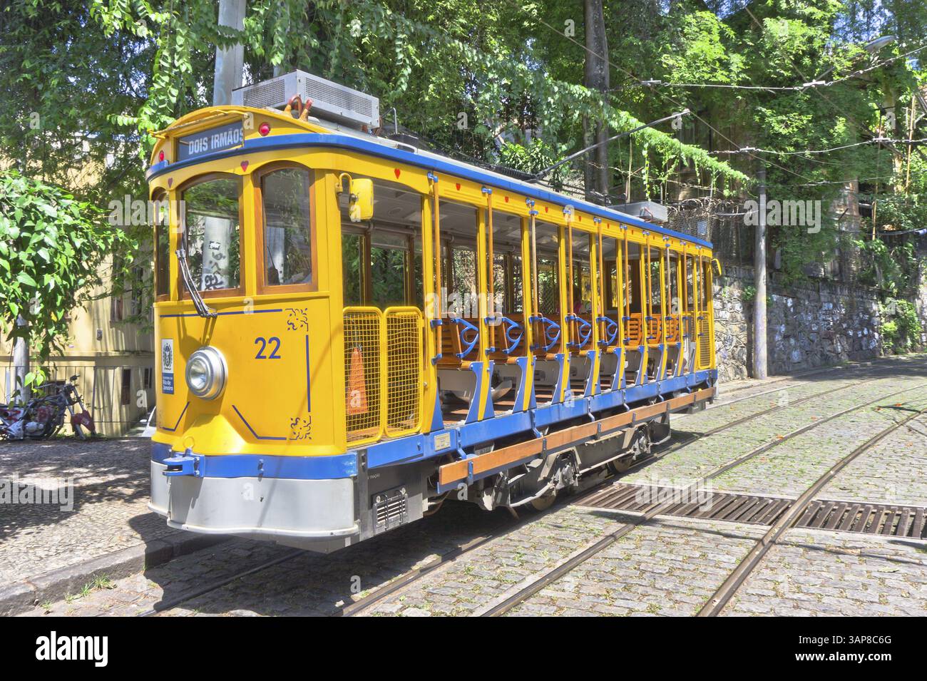 Rio de Janeiro, Tram railroad, Old city street view, Brazil, South ...