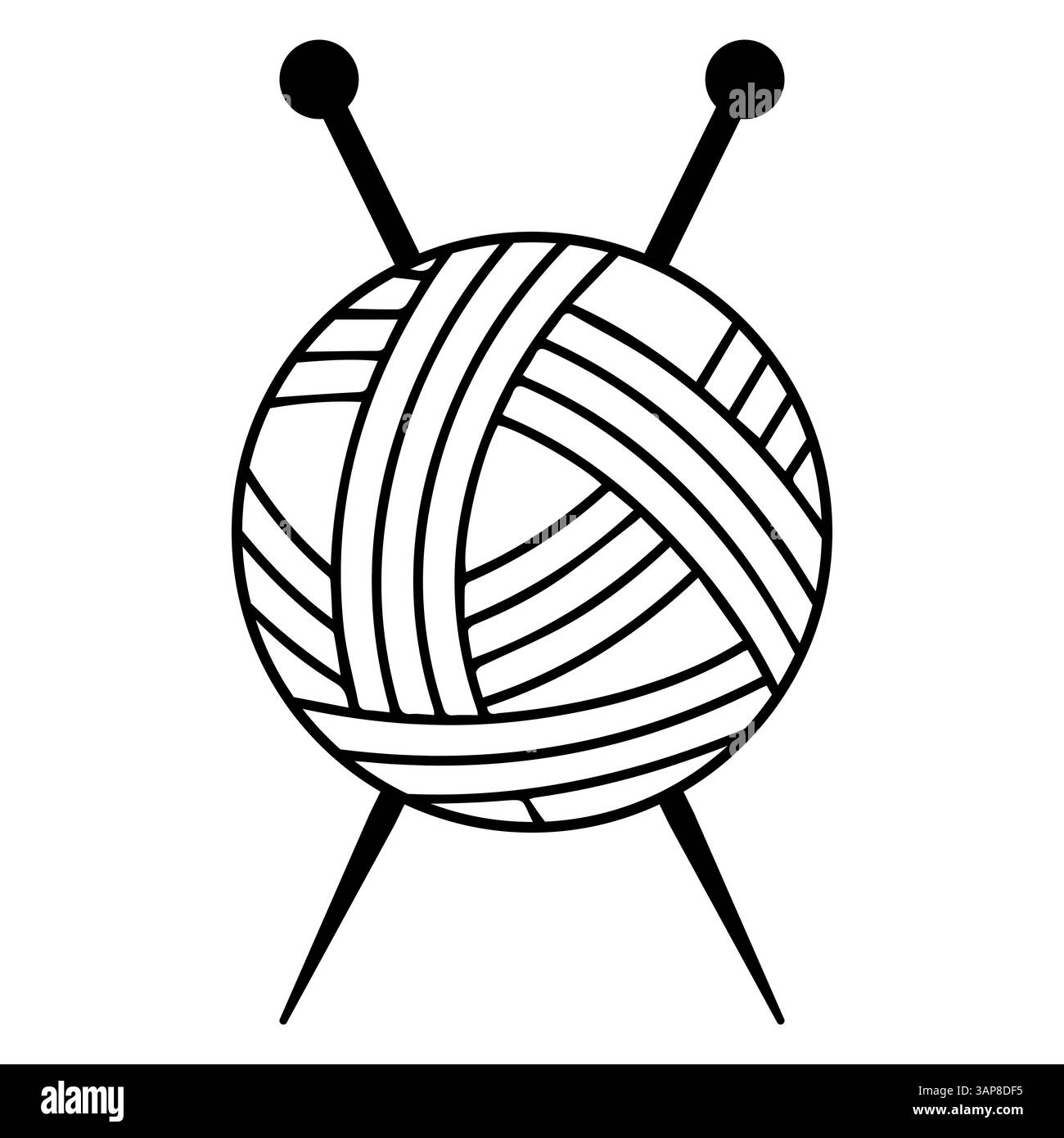 Knitting needles ball yarn Black and White Stock Photos & Images - Alamy